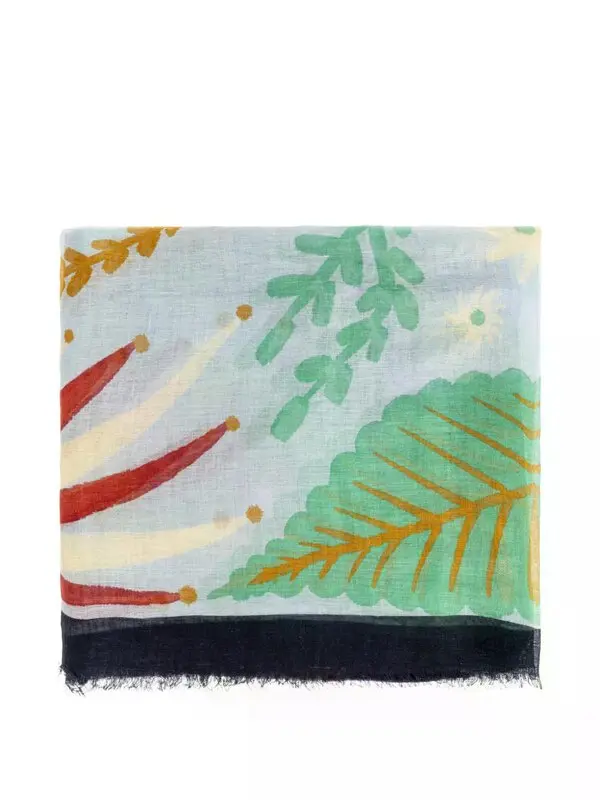 Etro X Tabby Booth Frayed Scarf - Blue