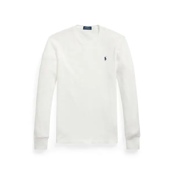Ralph Lauren Waffle-knit Cotton Crewneck Long Sleeve Pullover - White