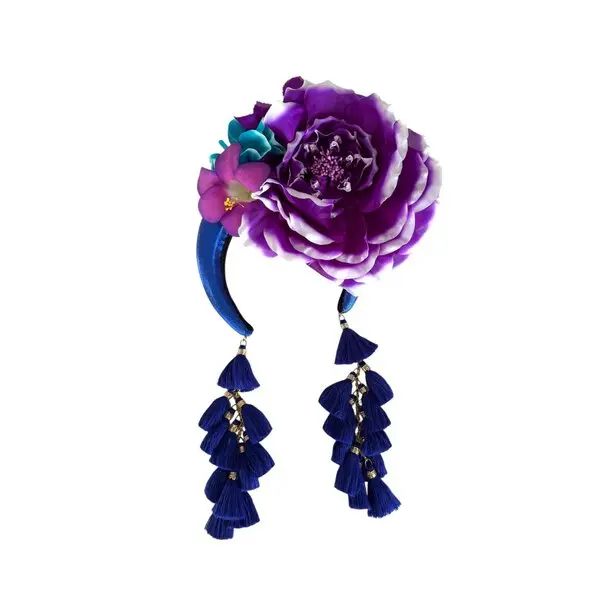 JULIA CLANCEY Violeta Electric Flower Band - Blue/purple/yellow