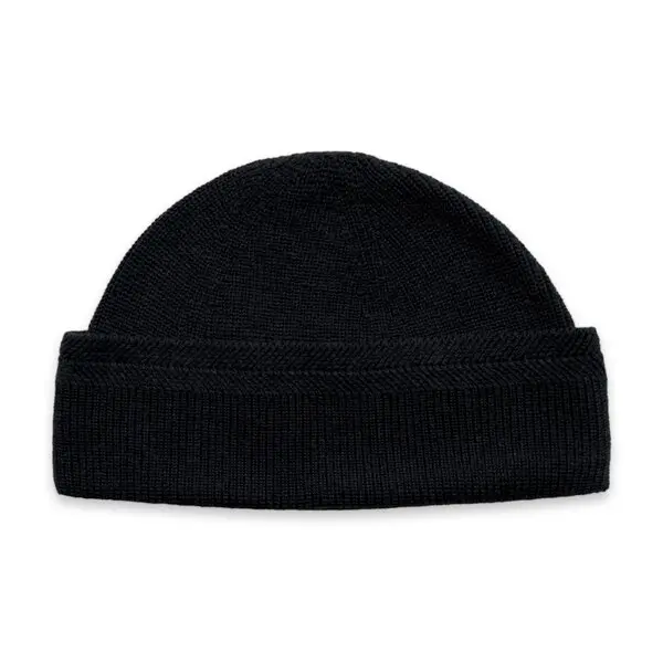 PAUL JAMES KNITWEAR Lightweight Cotton Foweey Fisherman Beanie - Black