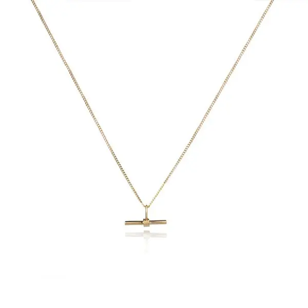 THE JEWELLERY STORE LONDON The Equilibrium Bar Charm Necklace In Vermeil - Gold