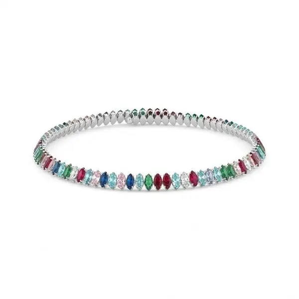 TALITA LONDON Marquise Choker Silver Rainbow - Gray