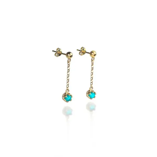 THE JEWELLERY STORE LONDON Gold / Blue Celestial Tiara Drop With Turquoise In Gold Vermeil - Gold/blue