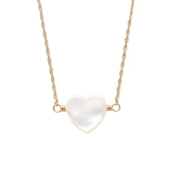Kris Nations Mother Of Pearl Heart Necklace - Gold