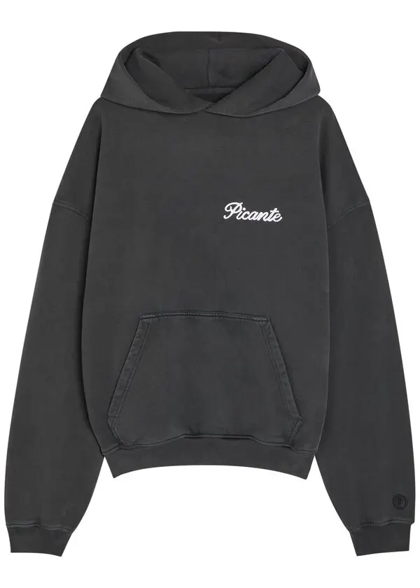 PICANTE Embroidered Cotton Hooded Sweatshirt