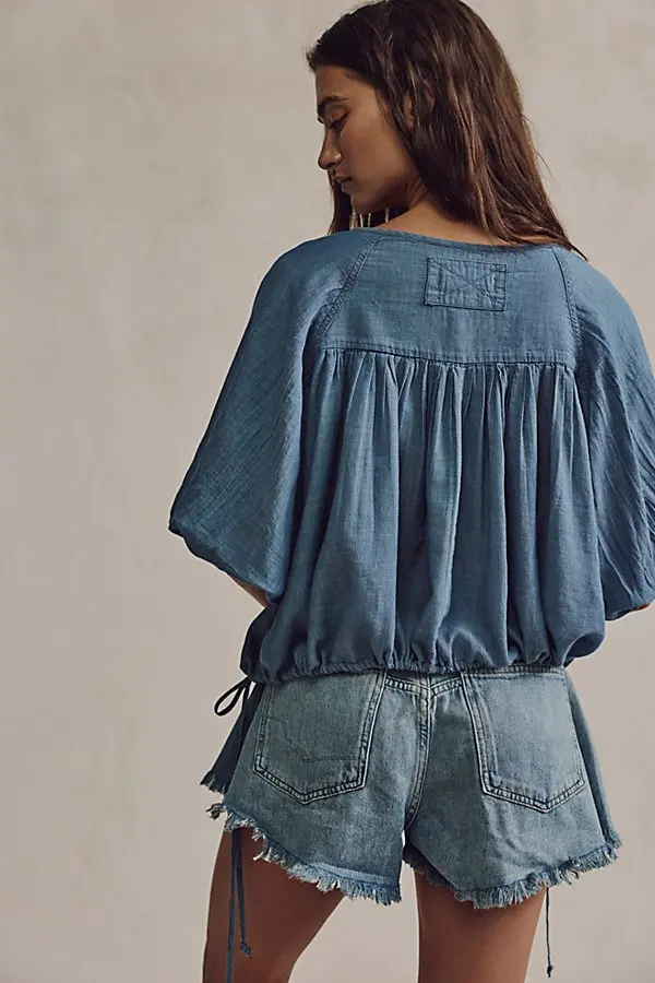 Free People We The Free Marysol Denim Top