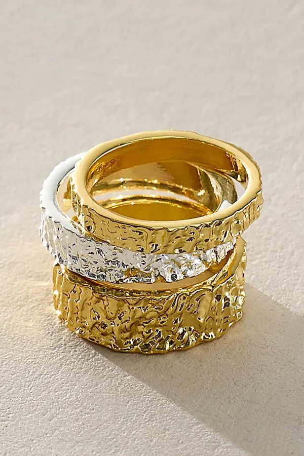 Free People Lumen Wide Stack Ring Set