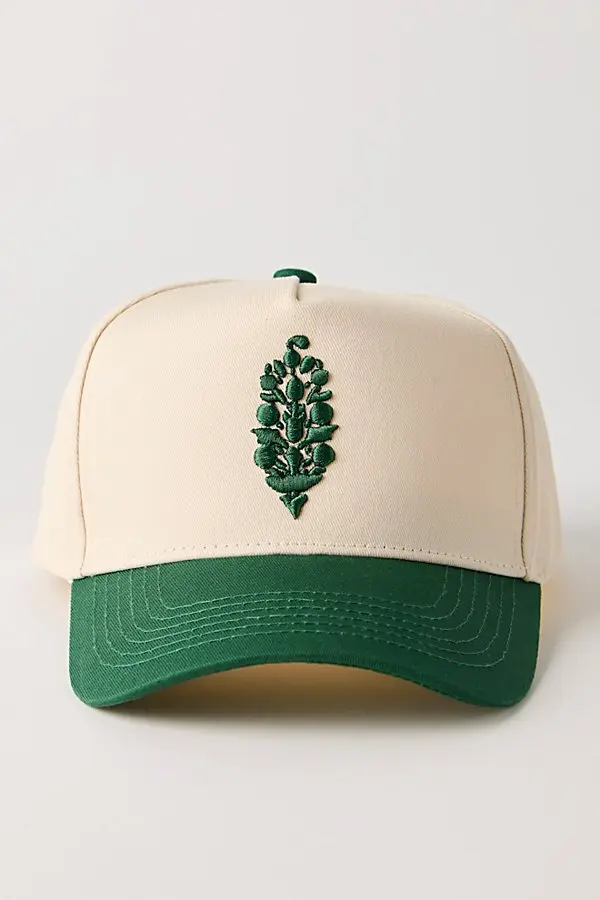 Free People Courtly Colorblock Snapback Hat - Emerald