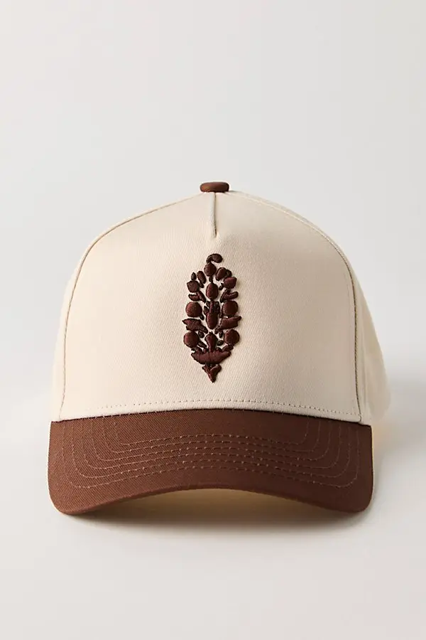 Free People Courtly Colorblock Snapback Hat - Espresso