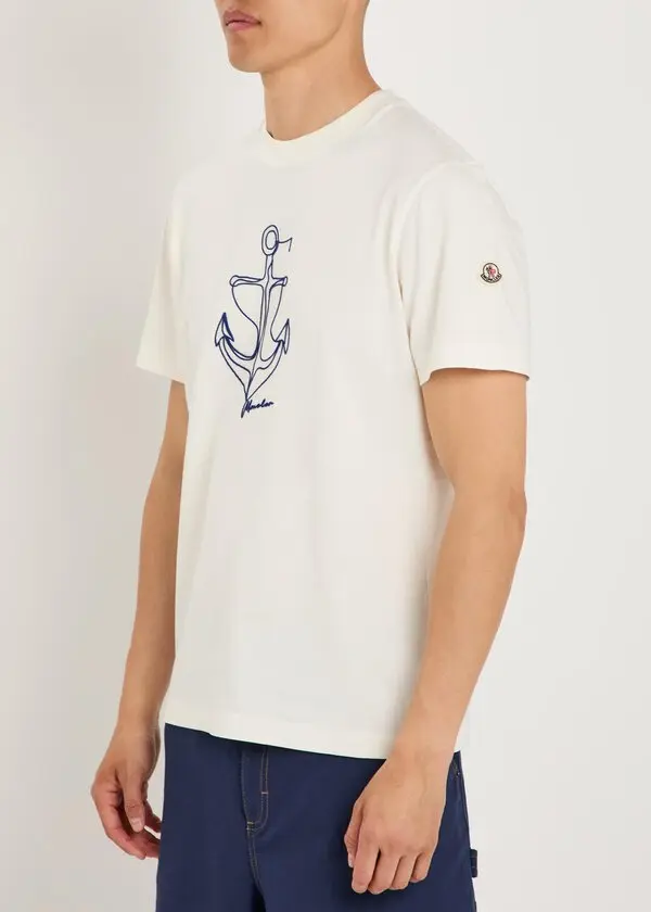 Moncler Embroidered Cotton T-shirt