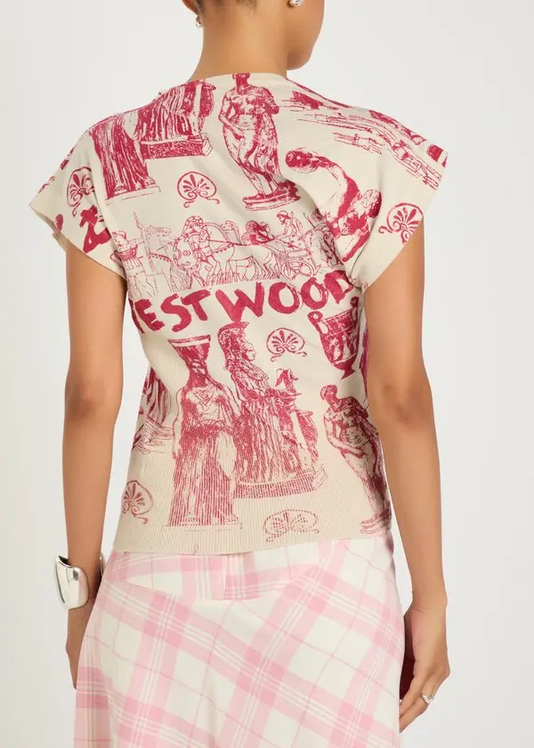 VIVIENNE WESTWOOD Justine Printed Cotton And Cashmere-blend T-shirt - White