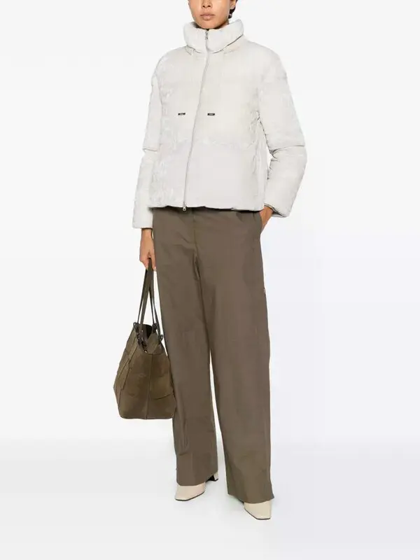 Herno Quilted Crushed-velvet Jacket - Neutrals