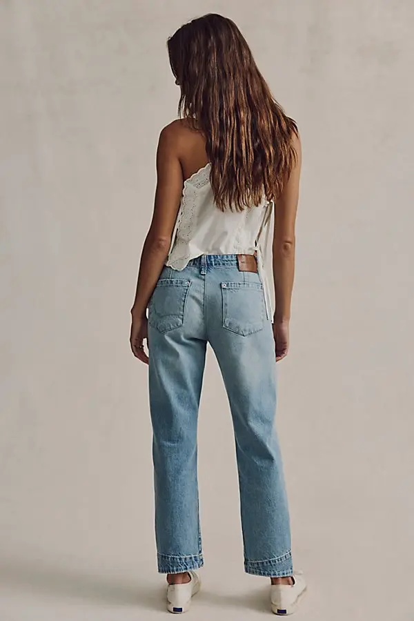 Free People We The Free Leona Low-rise Twisted Slim Jeans - Skipper