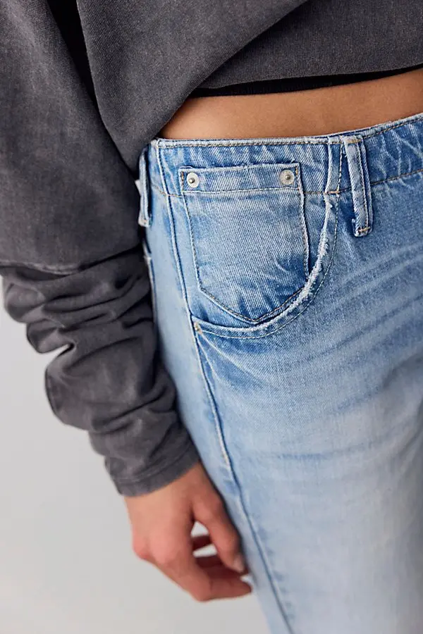 Free People We The Free Leona Low-rise Twisted Slim Jeans - Skipper