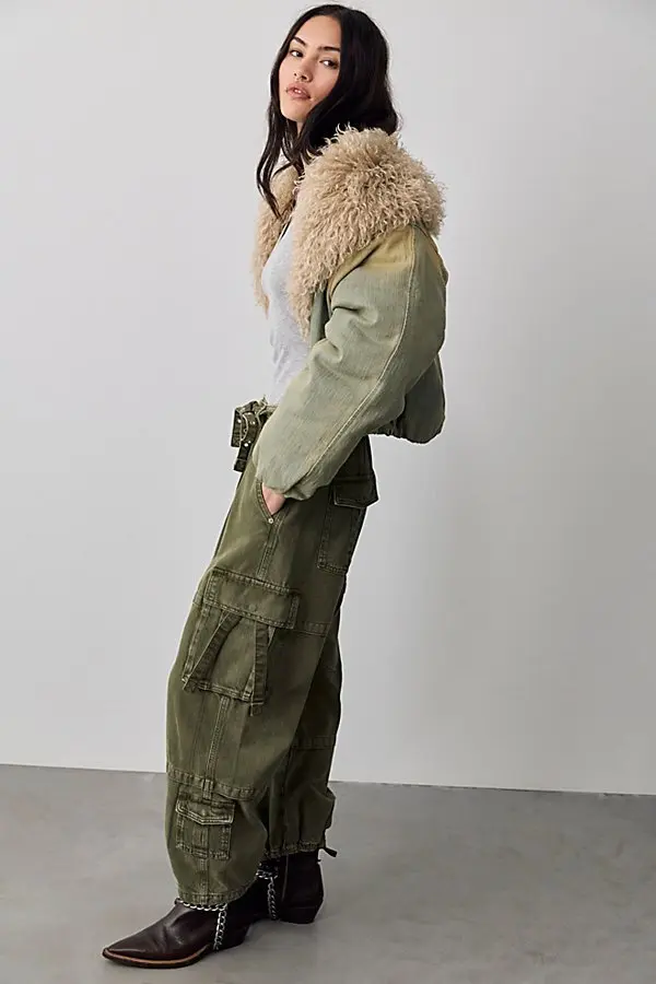 Free People We The Free Reef Cargo Jeans - Ivy