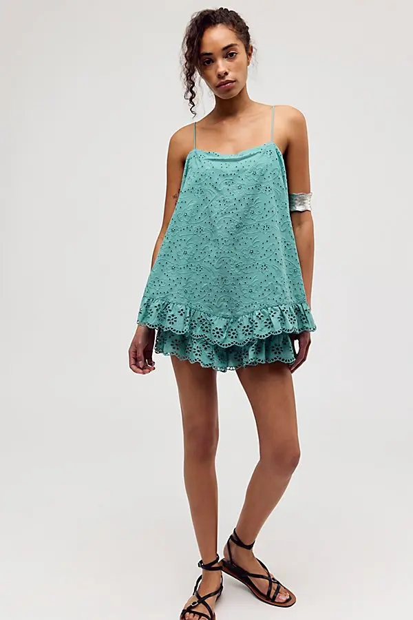Free People Joy Ride Romper - Aqua