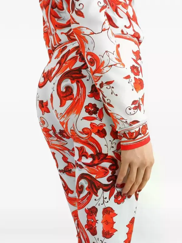 Dolce & Gabbana Majolica Print Charmeuse Trousers
