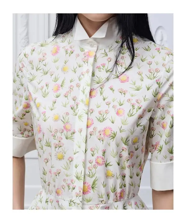 Dior Mid-length Belted Shirtdress With Hallmark Bee And Signature Print