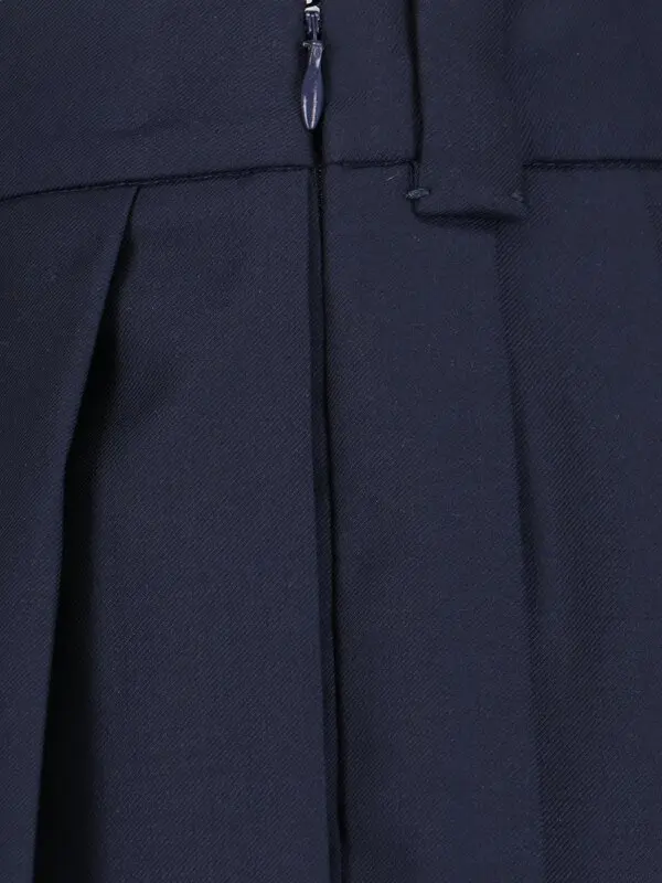 Miu Miu Pleated Mini Skirt With Embroidered Logo