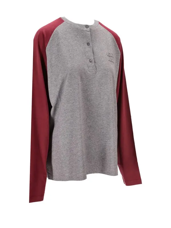 Miu Miu Two-toned Long-sleeved T-shirt
