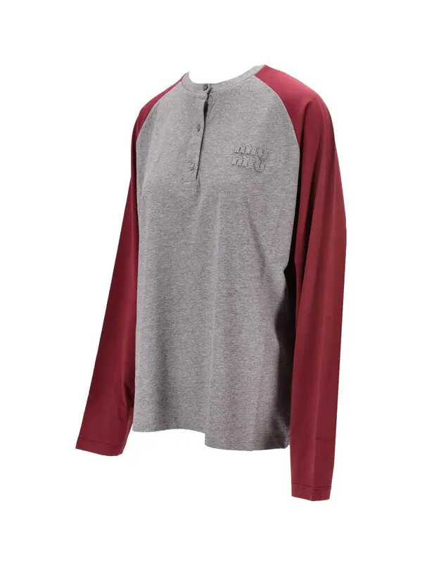 Miu Miu Two-toned Long-sleeved T-shirt