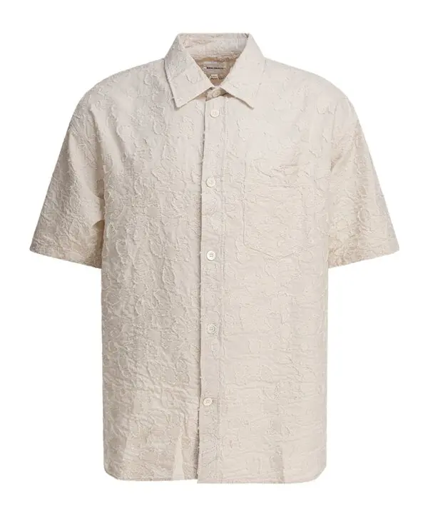 Norse Projects Textured Short Sleeve Shirt - Nude