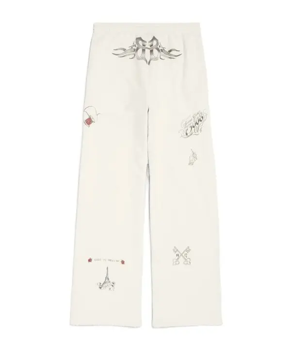 Balenciaga Tattoo Baggy Sweatpants - Cream