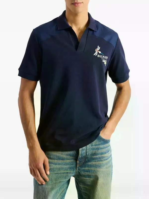 Balmain Embroidered Insect Polo