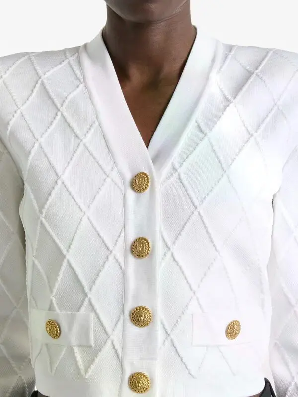 Balmain Cropped Knit Cardigan