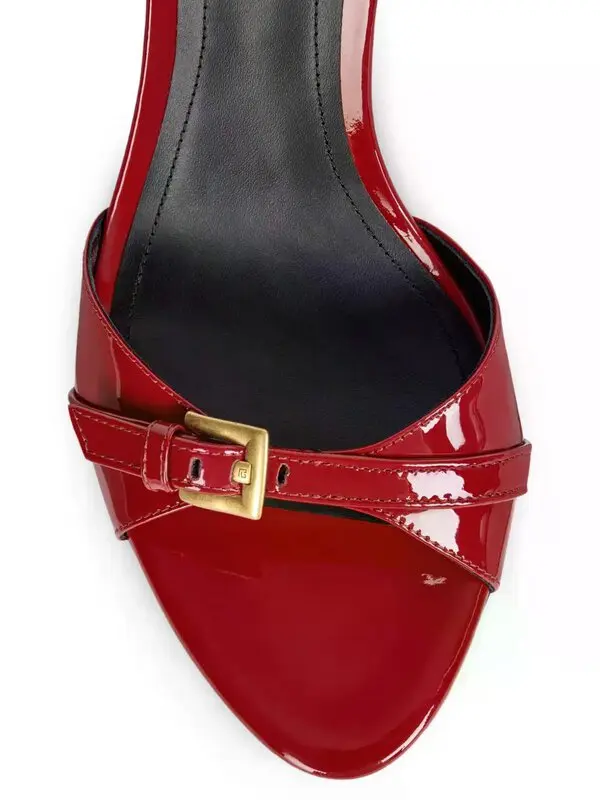 Balmain Anthem Sandals In Smooth Calfskin Leather