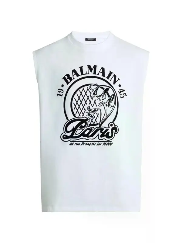Balmain Flocked Quilted Tank Top