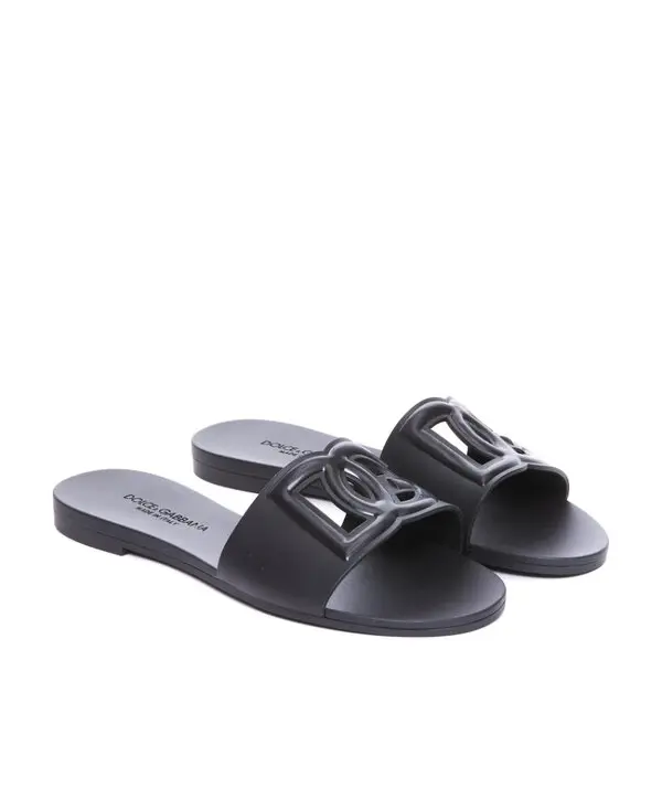 Dolce & Gabbana Logo Cut-out Open-toe Slides