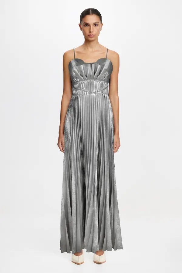 Acler Kelsale Maxi Dress - Silver Metallic