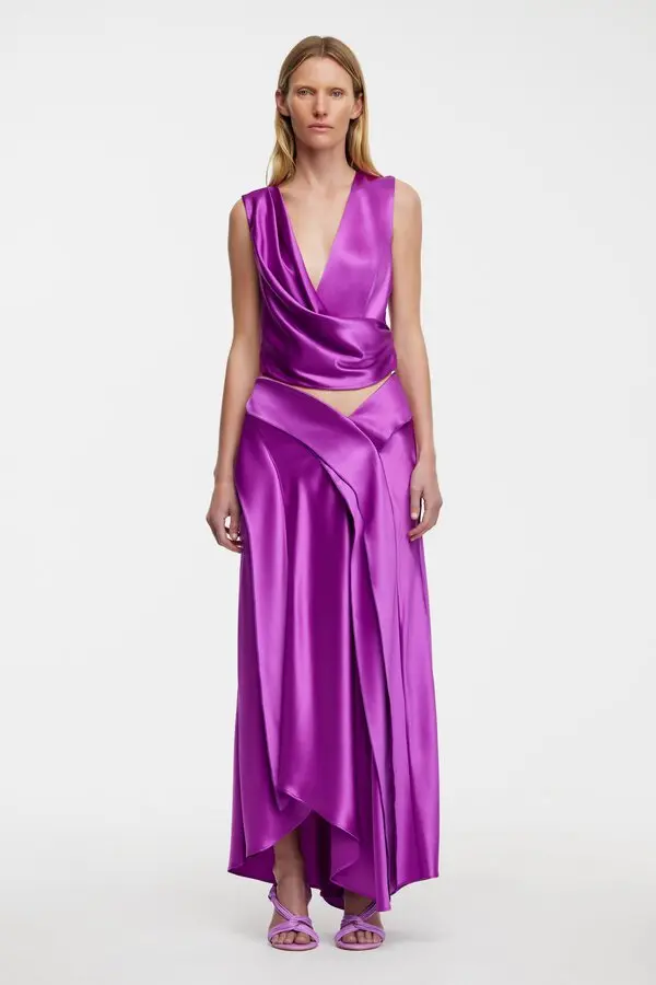 Acler Yewdale Maxi Skirt - Deep Mulberry