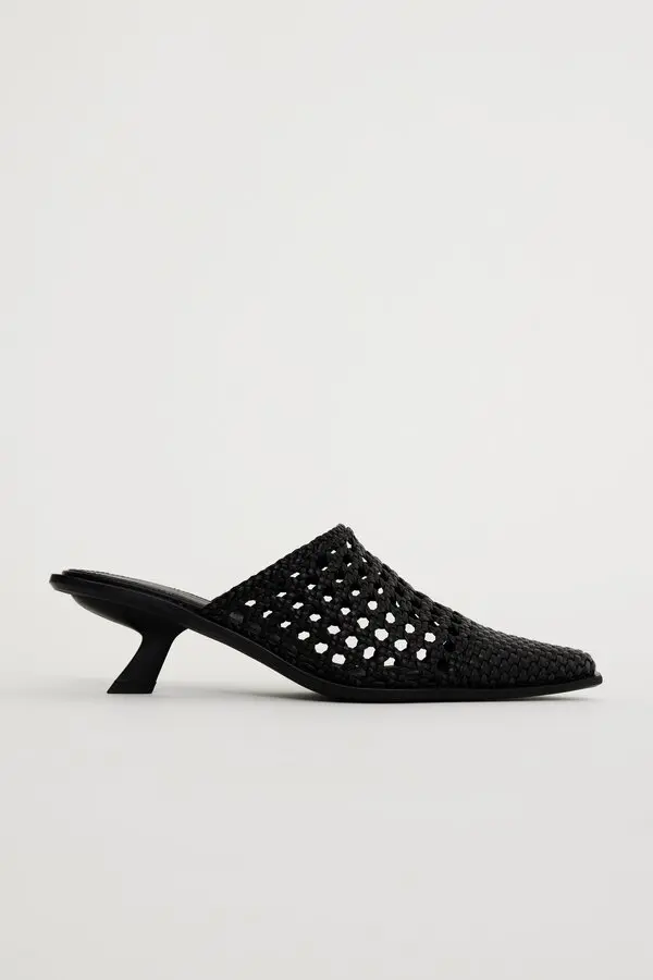 Acler Basketown Mule With Hand-woven Upper - Black