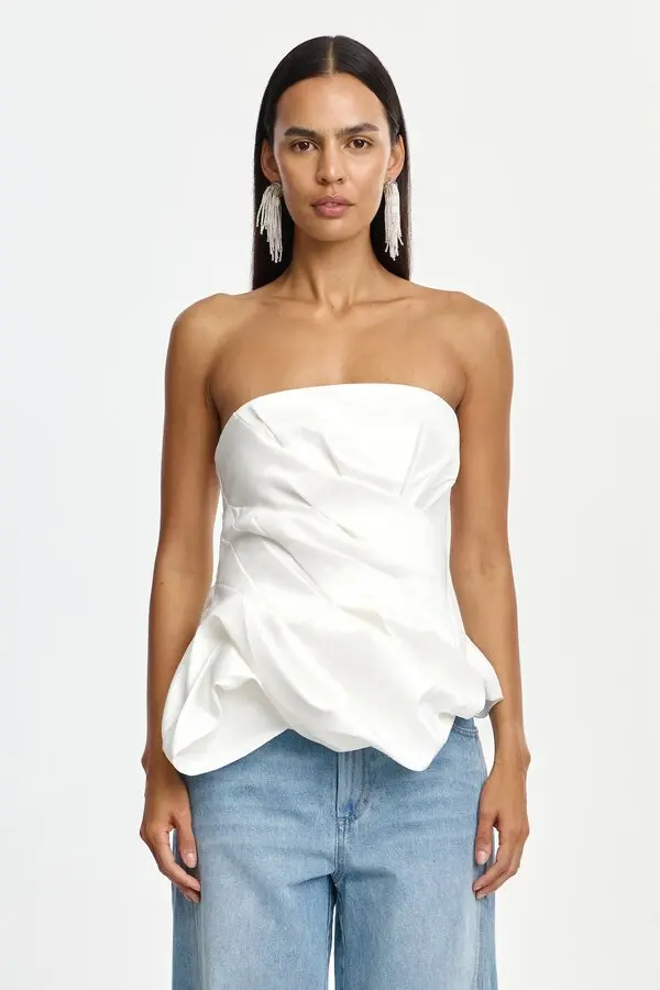 Acler Dorval Strapless Top - Ivory
