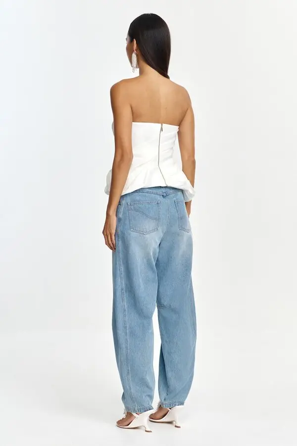 Acler Dorval Sculptural Strapless Top - Ivory