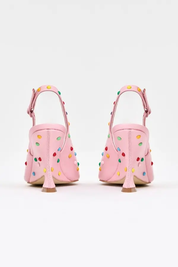 Acler Judley Embellished Pointed Toe Slingback Heel