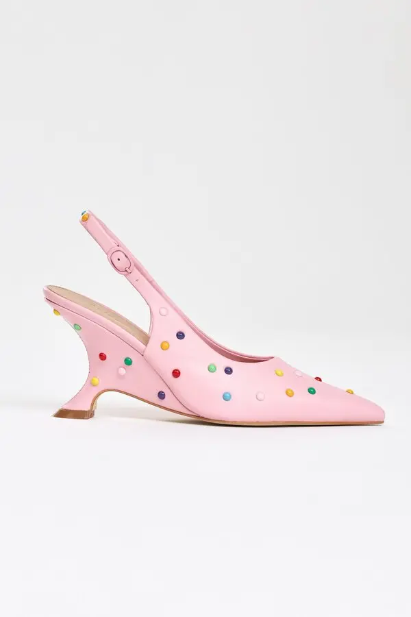 Acler Judley Embellished Pointed Toe Slingback Heel