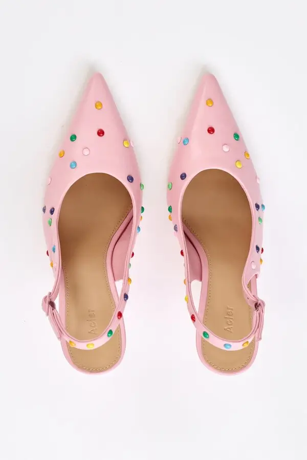 Acler Judley Embellished Pointed Toe Slingback Heel