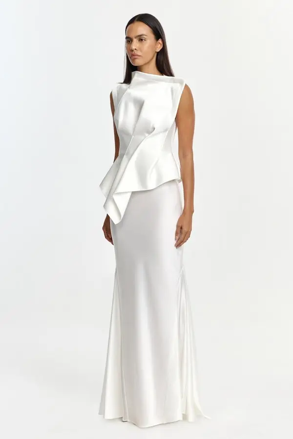Acler Sculptural Satin Gown