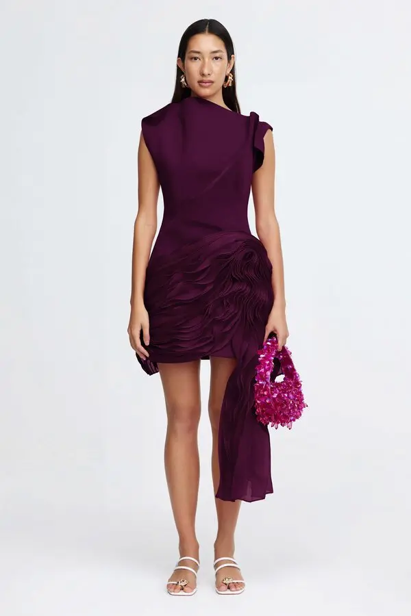 Acler Wigbeth Mini Dress - Deep Ruby