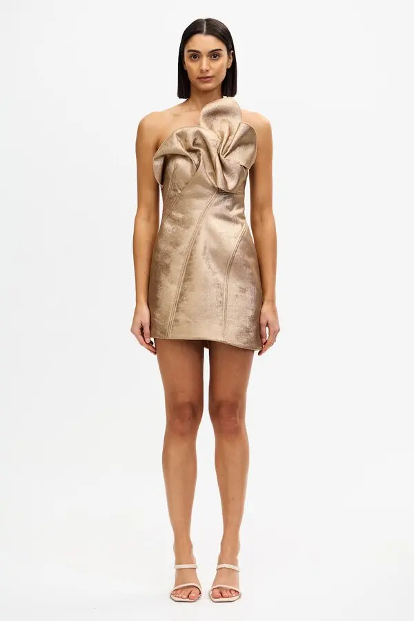 Acler Finwood Mini Dress - Gold