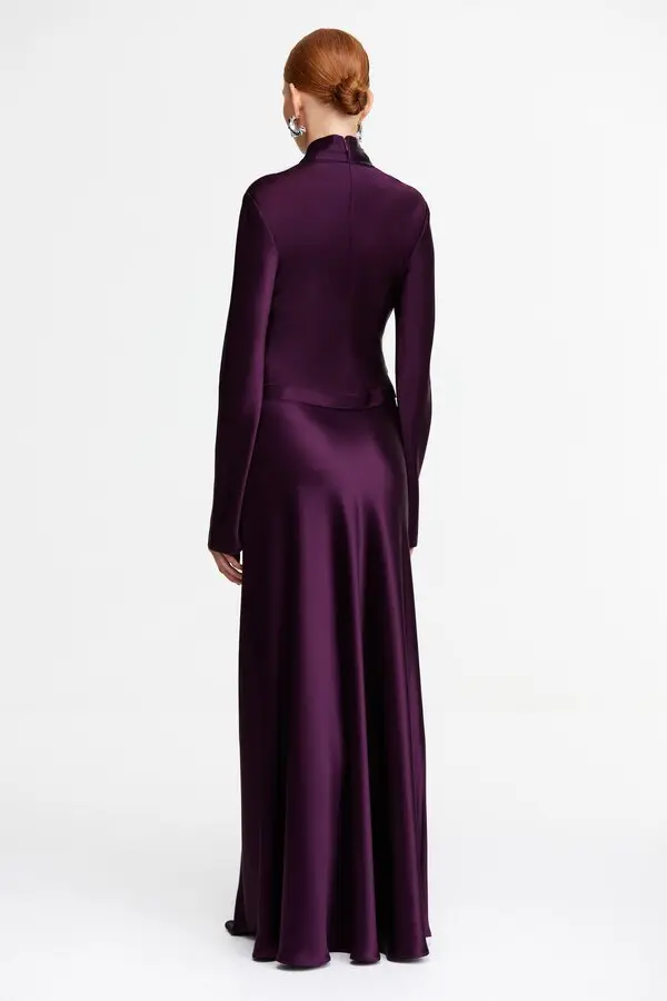 Acler Soroba Top Draped Crossover Satin Blouse