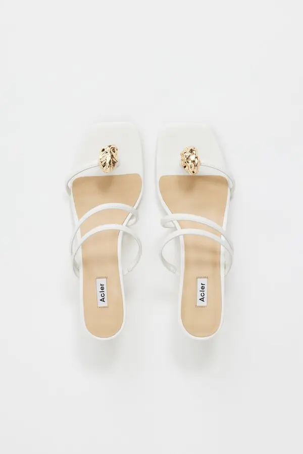 Acler Gateside Low Heel Sandals - Ivory