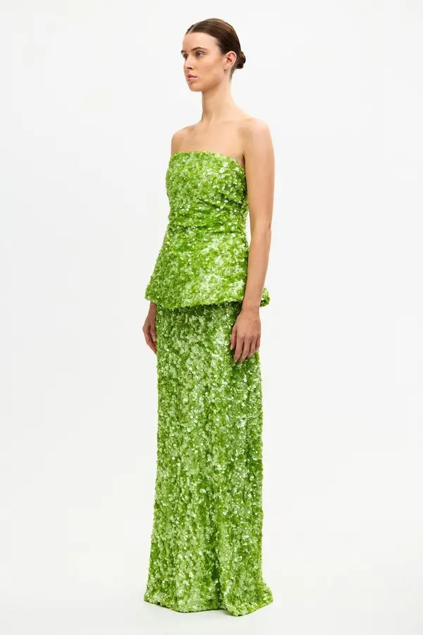 Acler Pipson Sequin Embellished Top - Basil Green