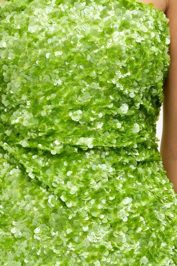 Acler Pipson Sequin Embellished Top - Basil Green