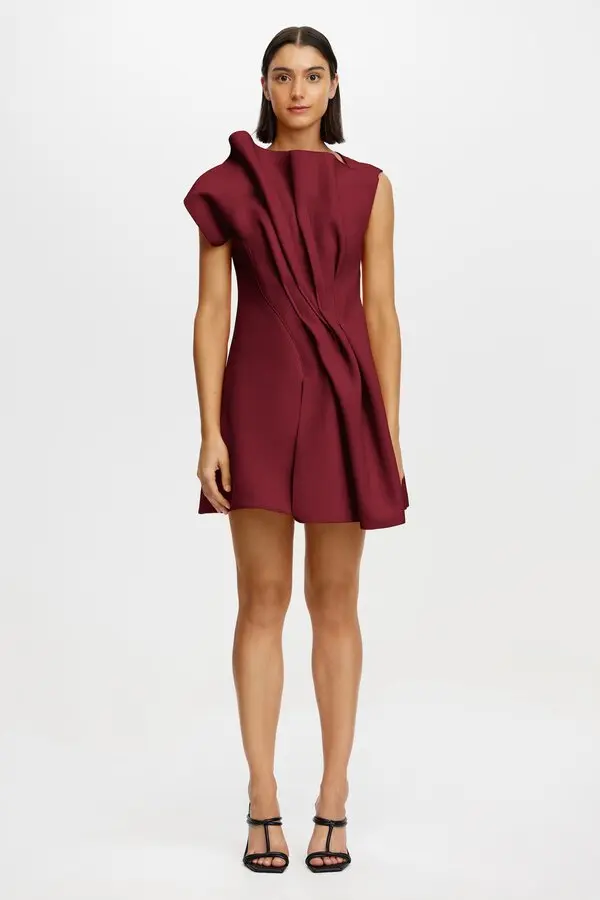 Acler Hawkley Mini Dress - Bordeaux