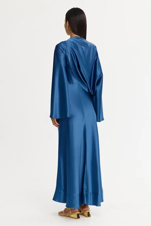Acler Blaina Midi Dress With Asymmetrical Shrug