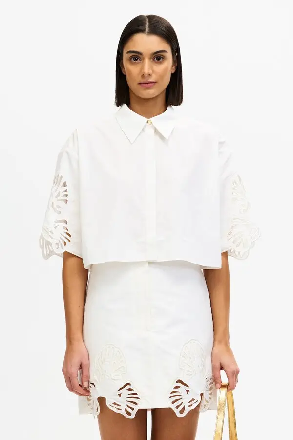 Acler Blairhall Cropped Shirt - Ivory